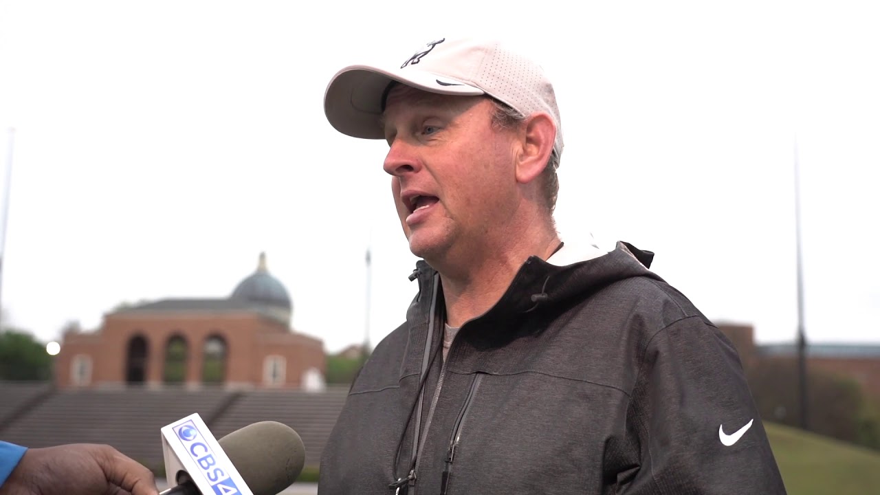 Samford head coach Chris Hatcher--2019 First Spring Scrimmage - YouTube