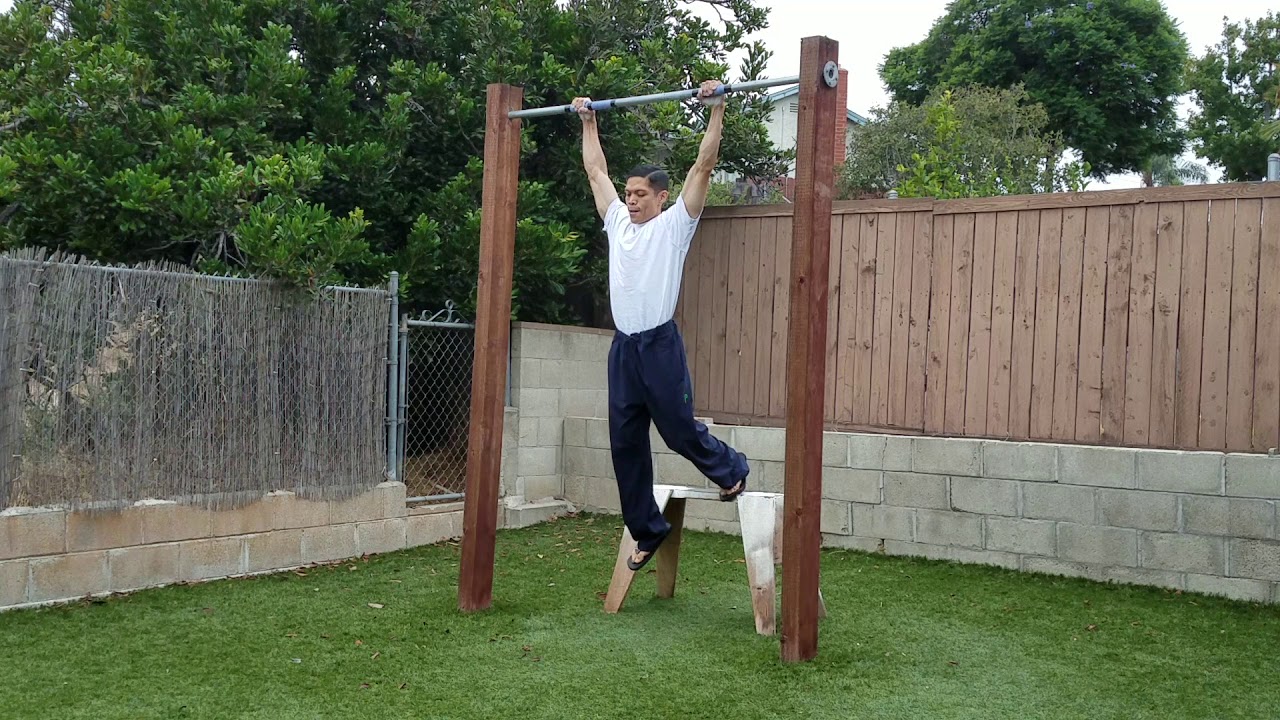 45 full range of motion pullups then 5 full ROM pullups to 50 full ROM pushups to 50 full ROM ...