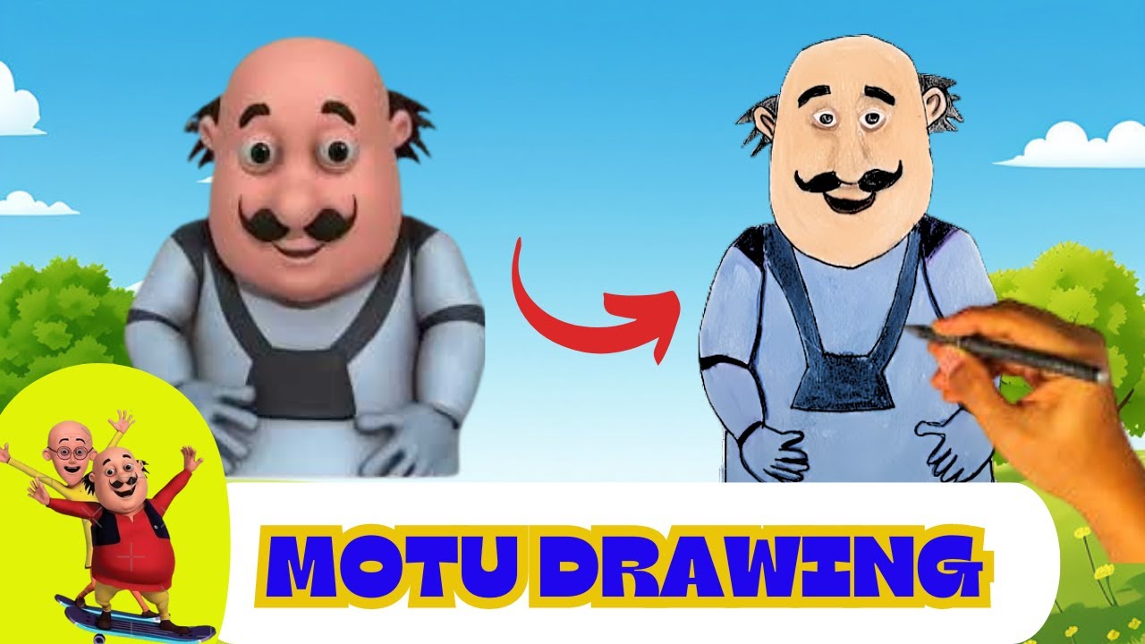 Motu Patlu Drawing Easy||Motu Patlu Matial Art||Motu Patlu Drawng - YouTube