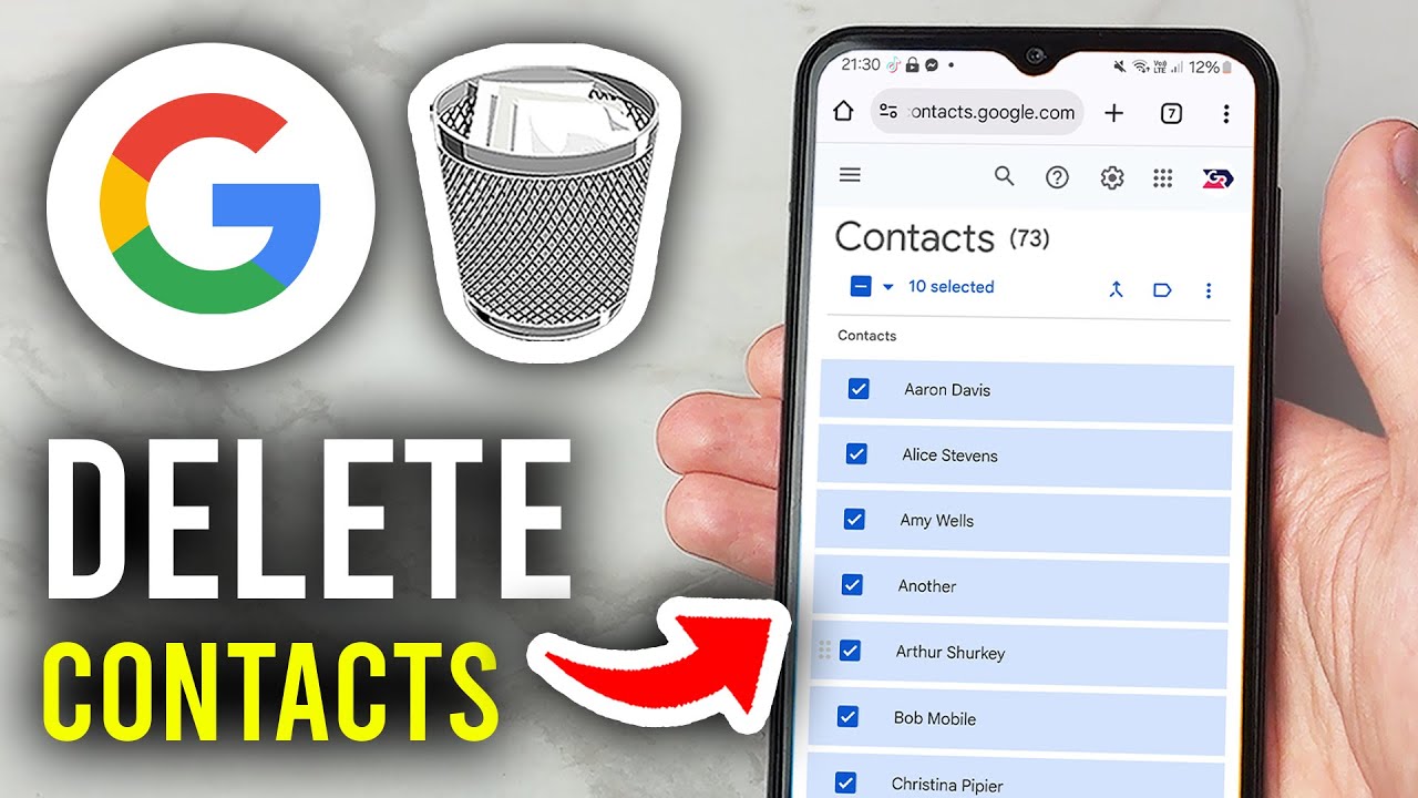 How To Delete Contacts From Google Account - Step By Step - YouTube