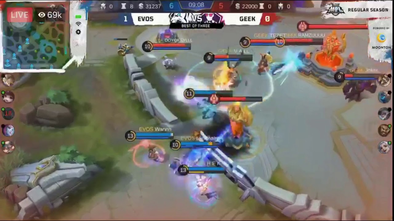 Mobile Legends MPL 4 WEEK 8 EVOS VS GEEK RECKT KIMMY + WANN CHANGE GG ...