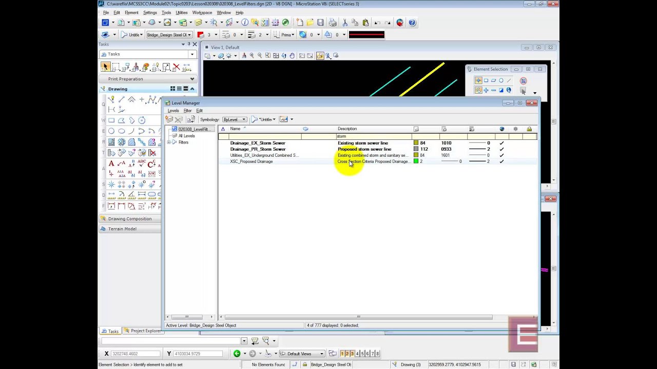 MicroStation Level Filters (MCSS3CC 020308) - YouTube