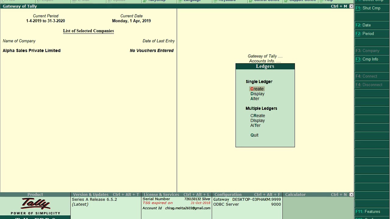 2.3 Creating Ledgers In Tally | Tally ERP 9 Full Tutorial in English ...