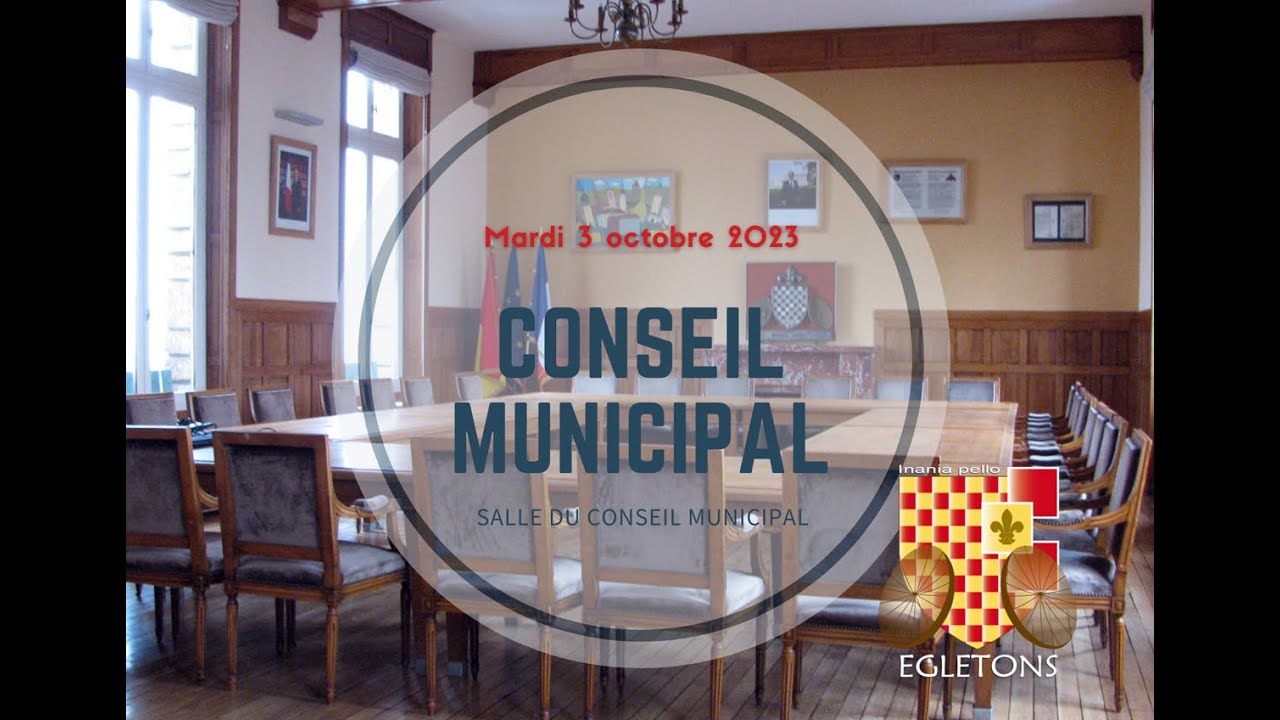 Conseil Municipal du 3 octobre 2023 - YouTube