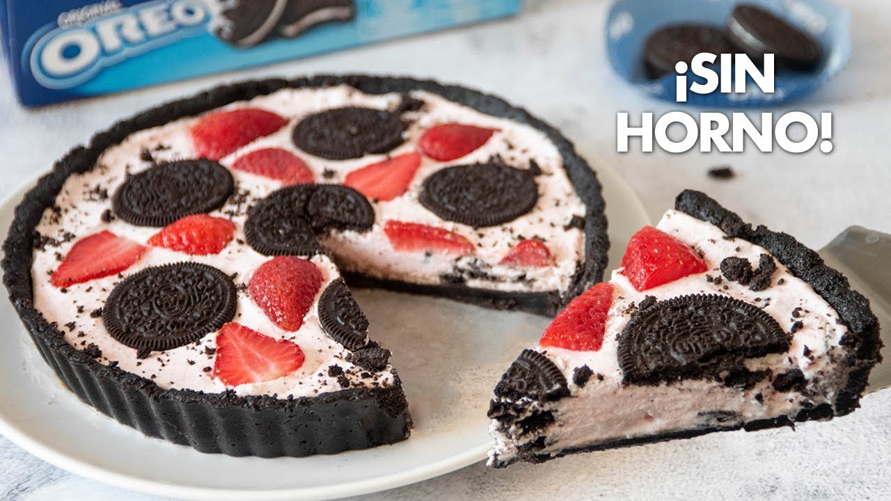 PASTEL de OREO con 3 Ingredientes y SIN HORNO 🍓💙 | Postres de Oreo ...