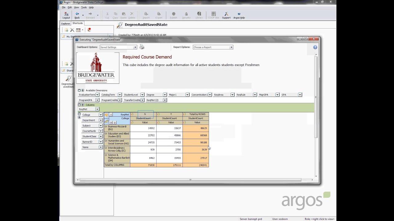 Argos OLAP Degree Audit Report - YouTube