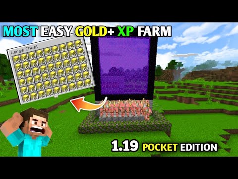 Most Easy Gold Farm in Minecraft 1.19 Pocket Edition - YouTube