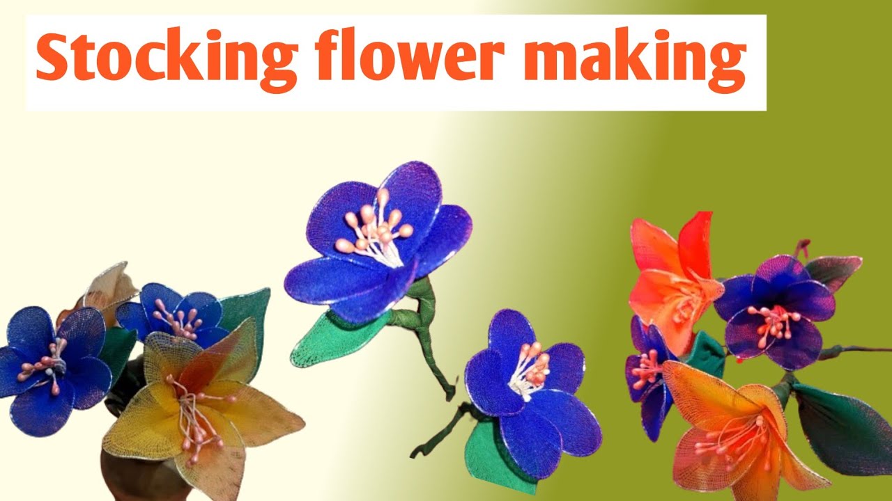 Stocking flower making|How to make easy stocking 🌺|Flower making at ...