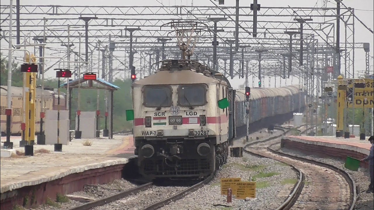 WAP 7 Twins Departure with Freight | Quick Acceleration | Indian ...