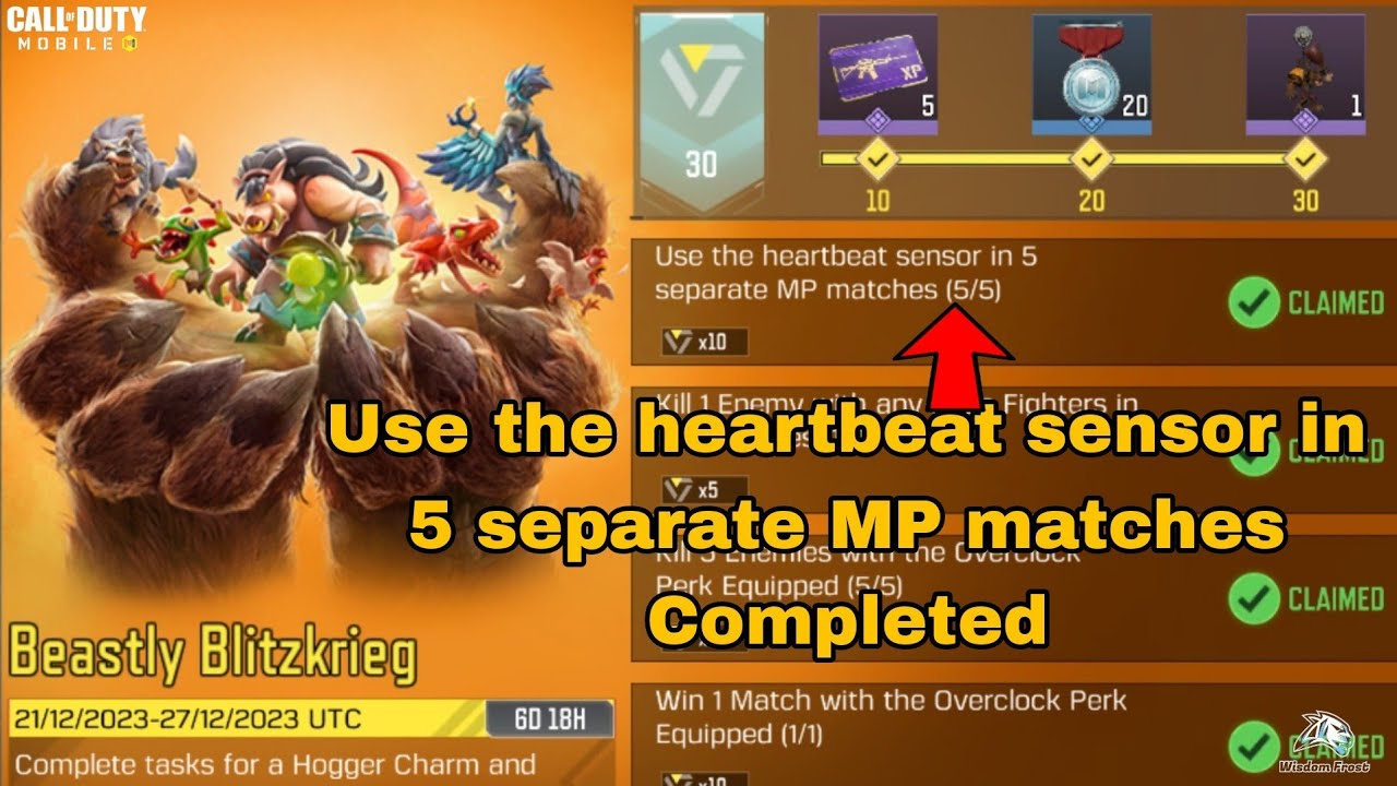 Use the heartbeat sensor in 5 separate MP matches Cod Mobile 2023 - YouTube