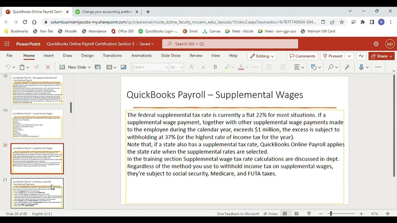 QuickBooks Online Payroll Certification Section 5 - YouTube