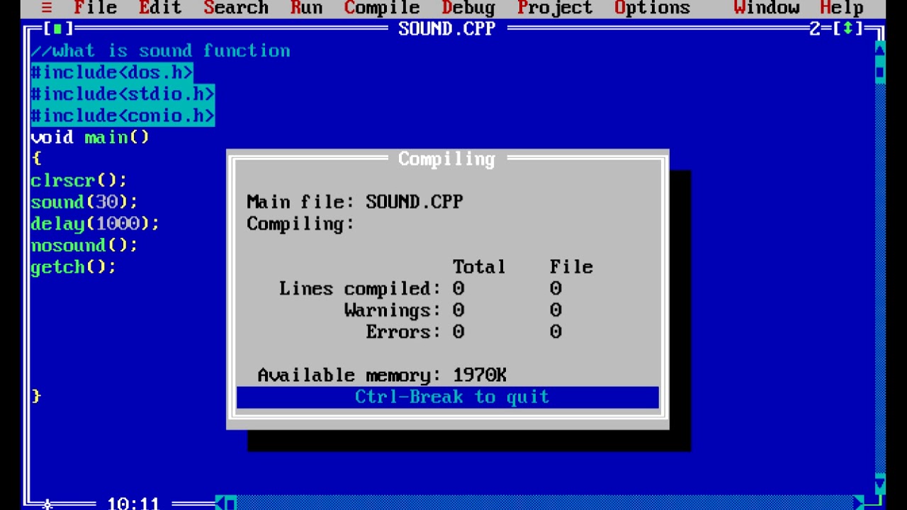 sound function in c - YouTube