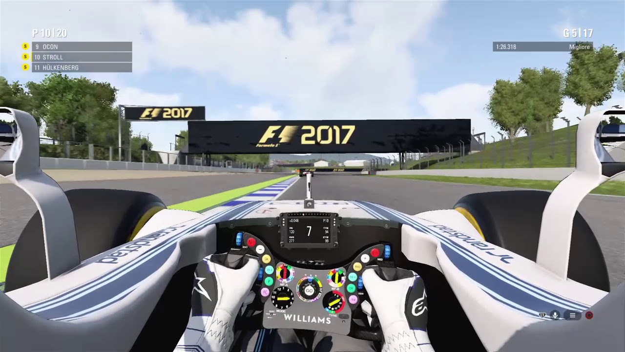 F1 2017 - Spain Track #5 - NO ASSISTS IA 90 - Cockpit view - Williams ...