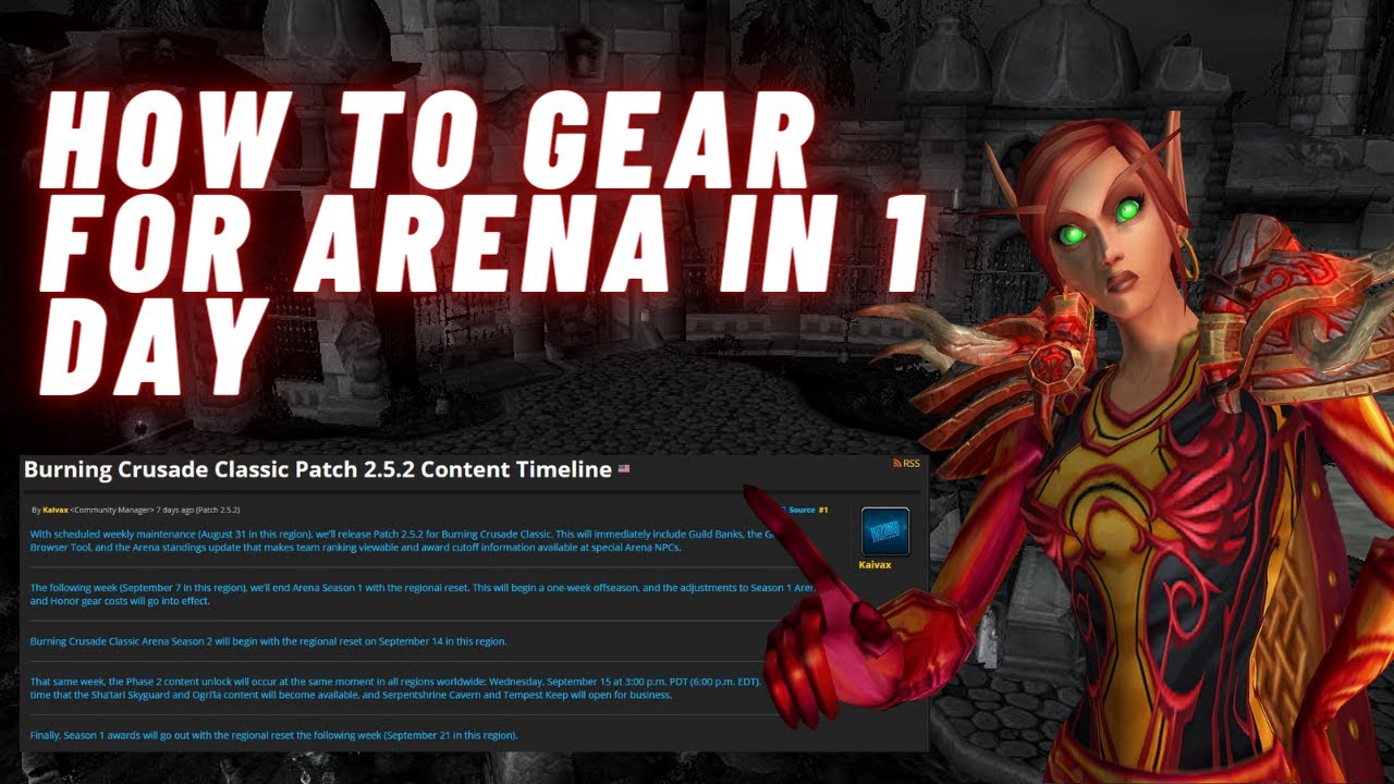 How To Gear Up For Arena Season 2 In 1 Day! TBC Classic Phase 2 - YouTube