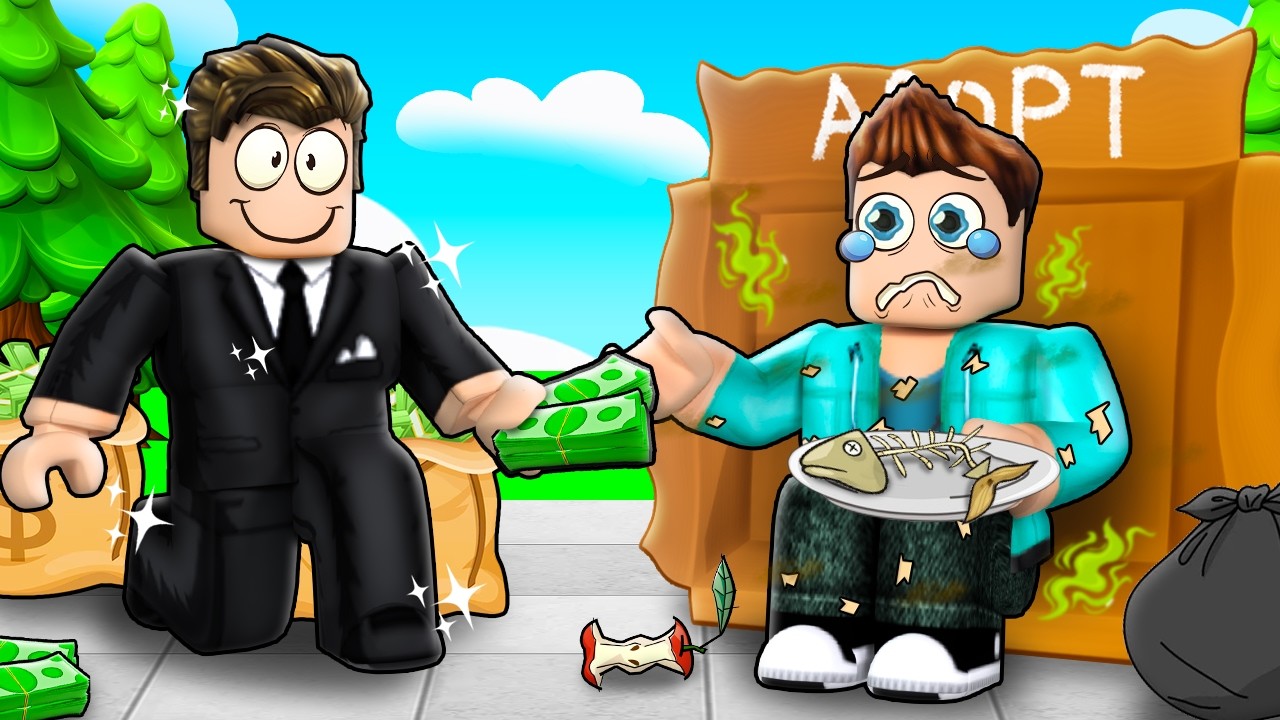 ADOPTED BY RICH PARENTS IN ROBLOX !! - YouTube