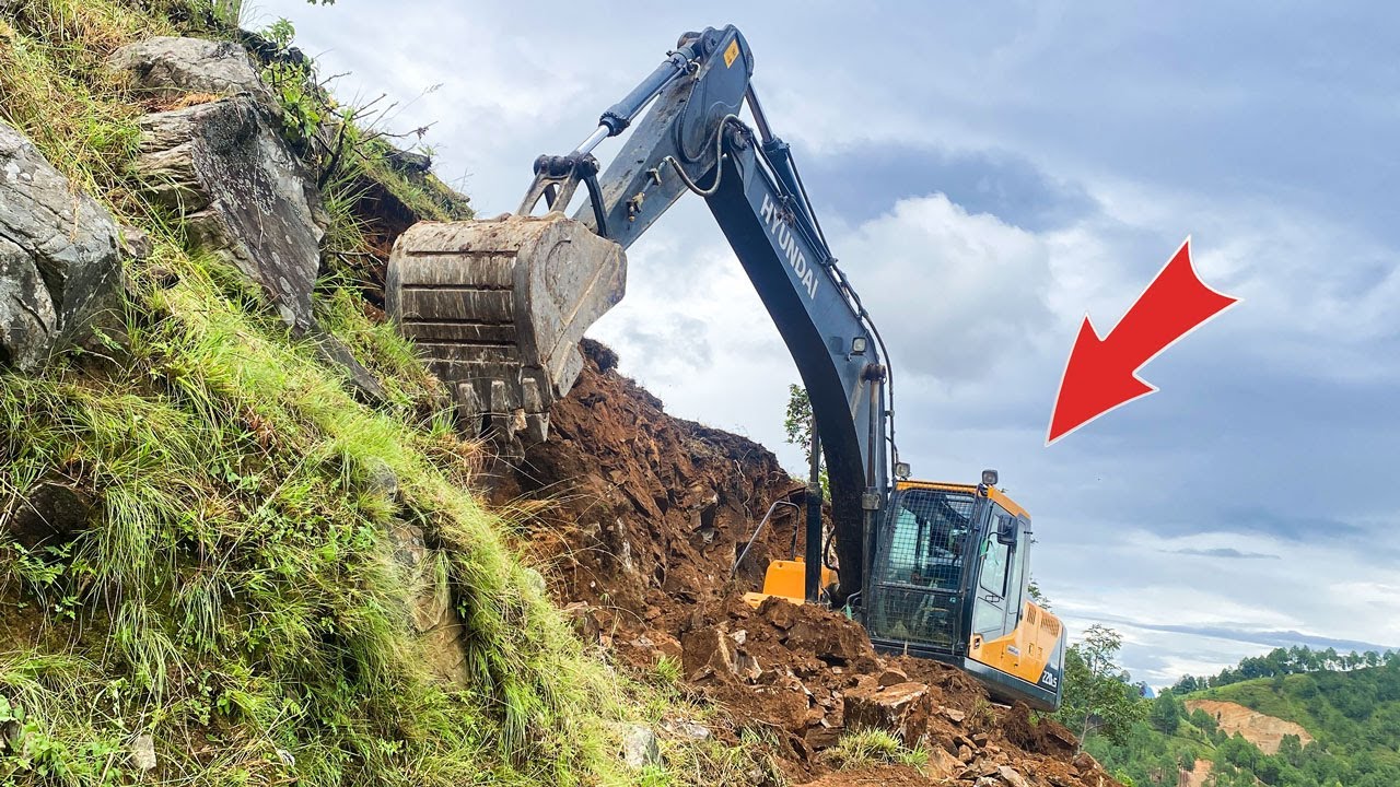 Extreme Mountain Road Construction: Battling Steep Slopes & Rock! - YouTube