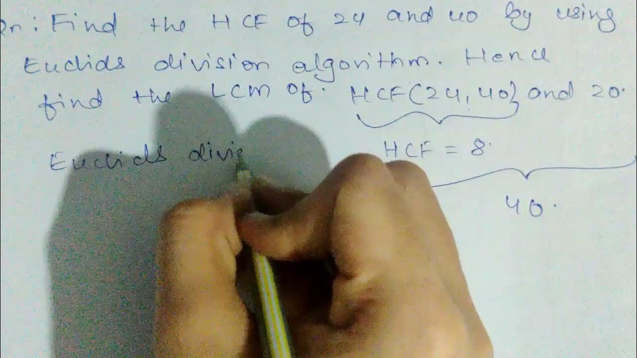 Find The Hcf Of 24 And 40 By Using Euclids Division Algorithm Hence Class 10 Maths Doubtnut