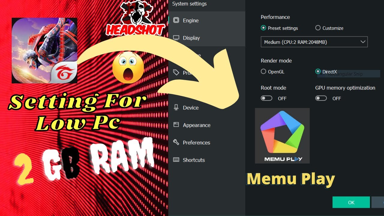 Memu Play Best Settings For Free Fire In 2GB Ram PC/Laptop || Free Fire ...