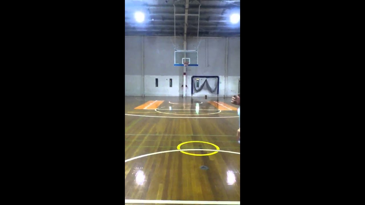 Basketball goes through hoop SWISH from half court. - YouTube