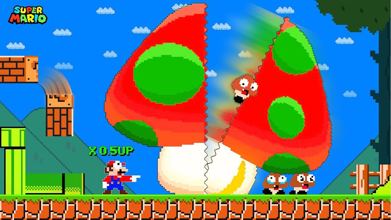Super Mario Bros. But Everything Mario Touches SPLITS in HALF - YouTube