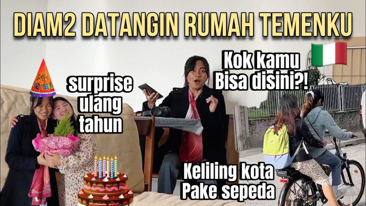 DIAM2 KE RUMAH TEMANKU ORANG INDONESIA DI ITALIA! KELILING KOTA NAIK SEPEDA #73 - YouTube