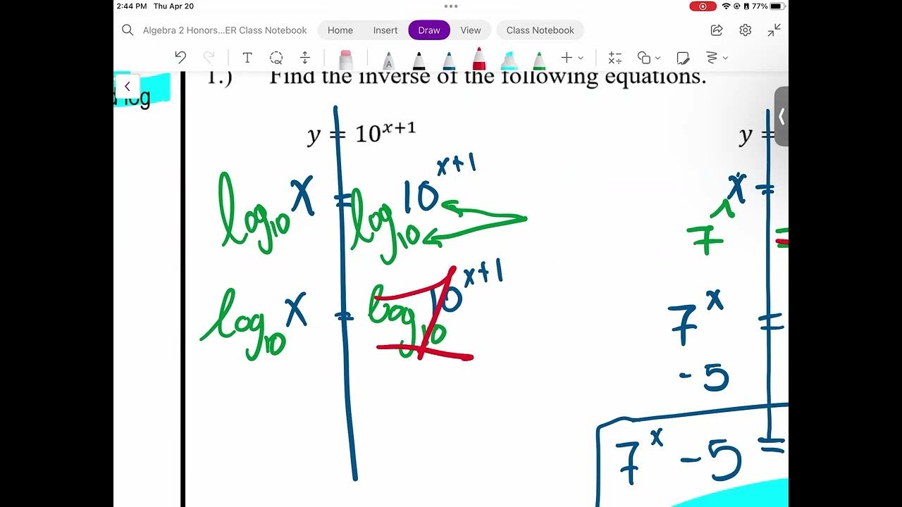 6.4 - Logarithmic Functions Part 2 - YouTube