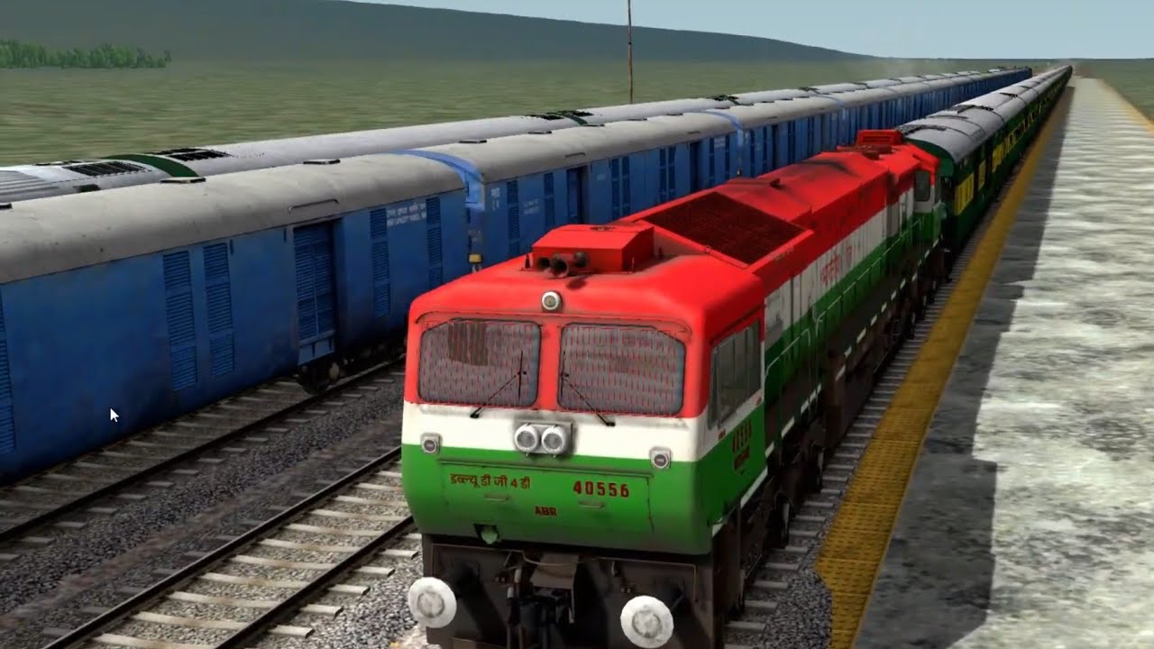 Indian train simulator heavy traffic railway crossing || Indian ...