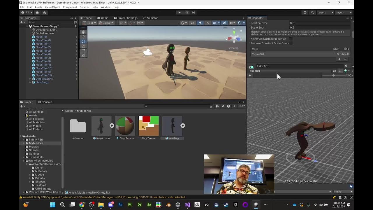 DET 260 - Game Engines - Animated 3rd Person Characters - YouTube