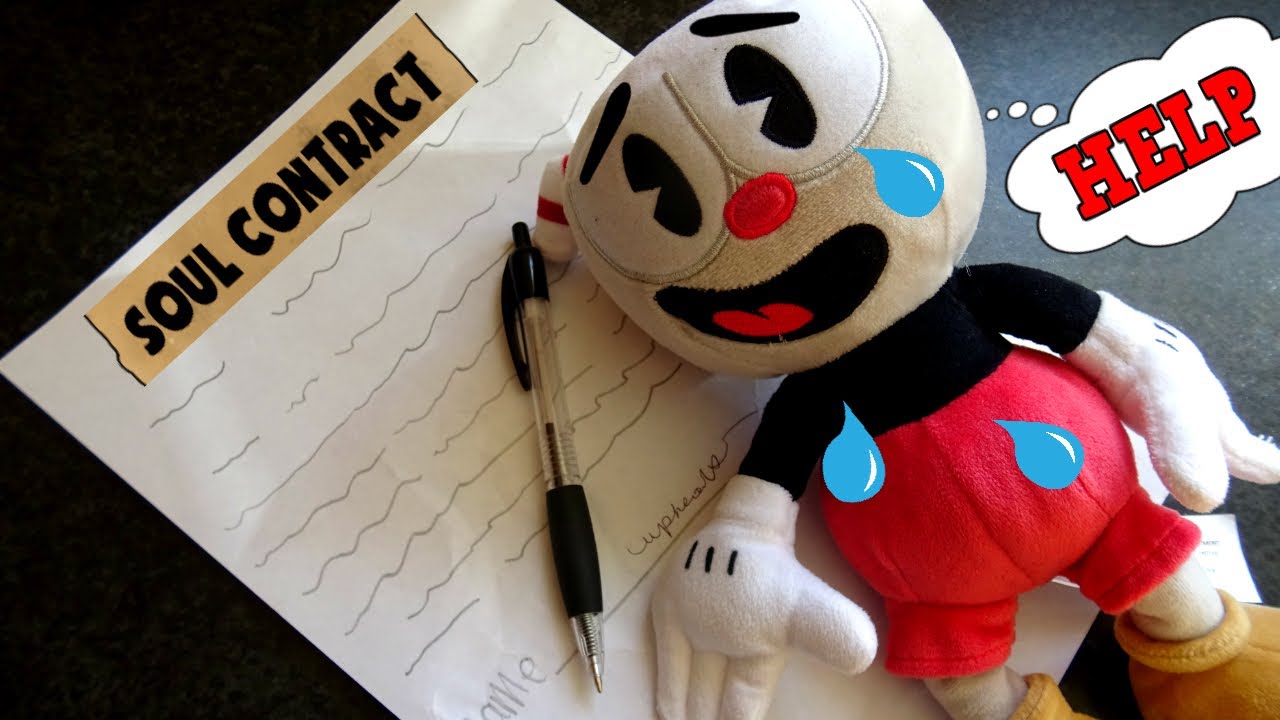 Cuphead Plush - Cuphead And Mugman Sign FAKE Contract - YouTube