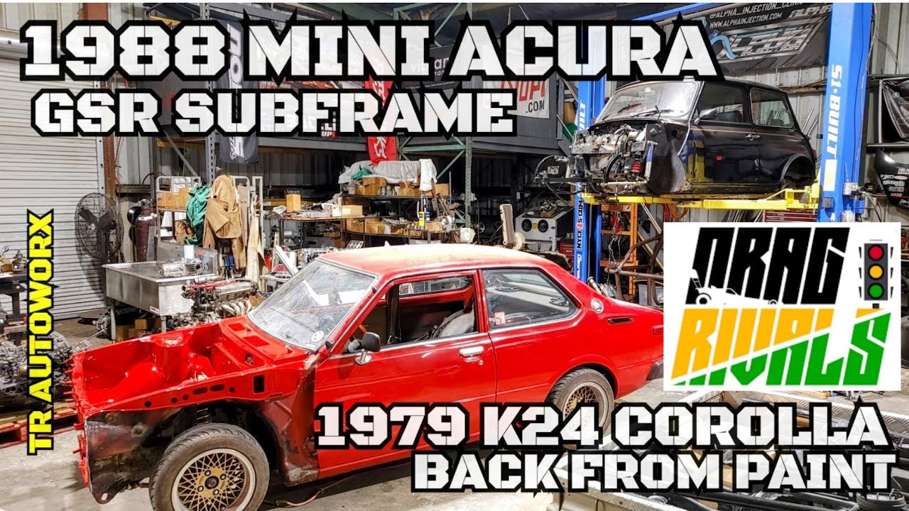88 Mini Acura GSR subframe, 1979 K24 Corolla back from paint, TR ...
