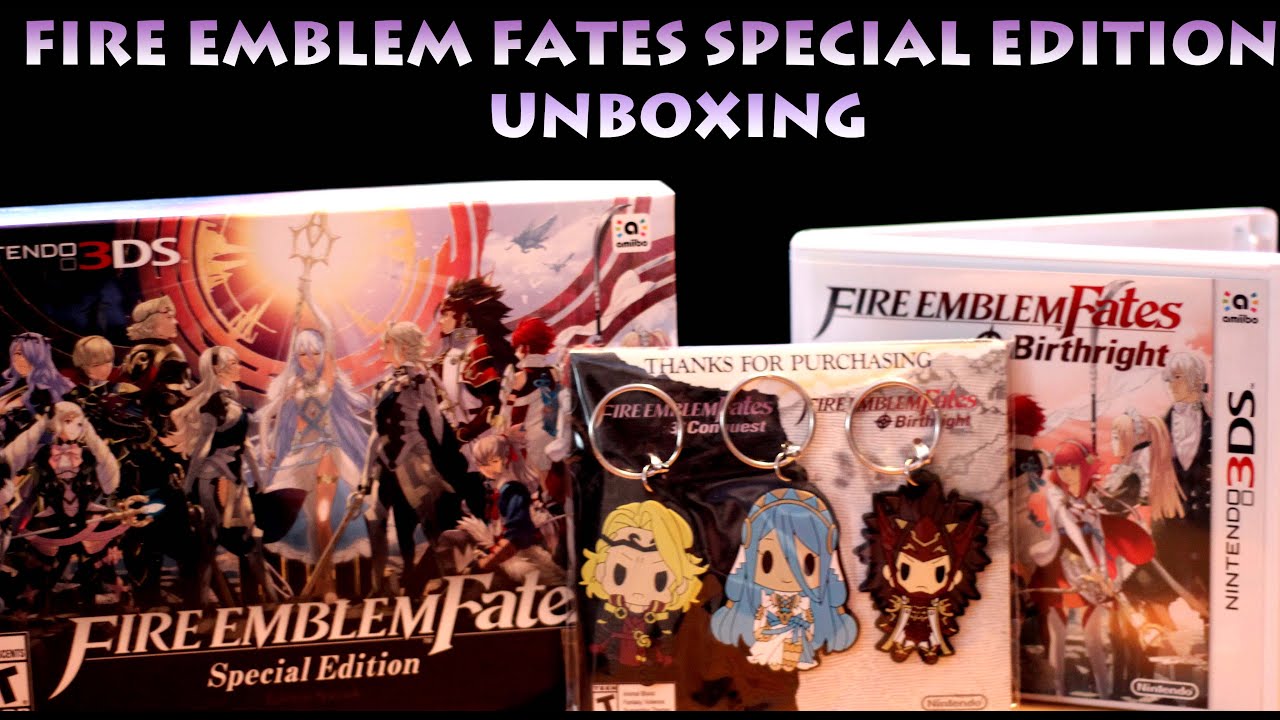 Fire Emblem Fates Special Edition Unboxing & GameStop Bonus Keychains ...