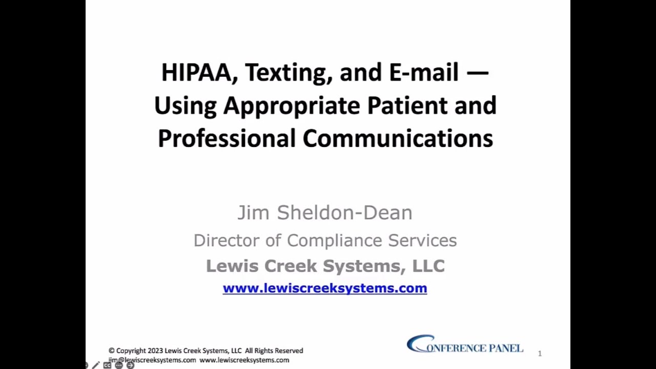 HIPAA, Texting, and E-mail — Using Appropriate Patient and Professional ...