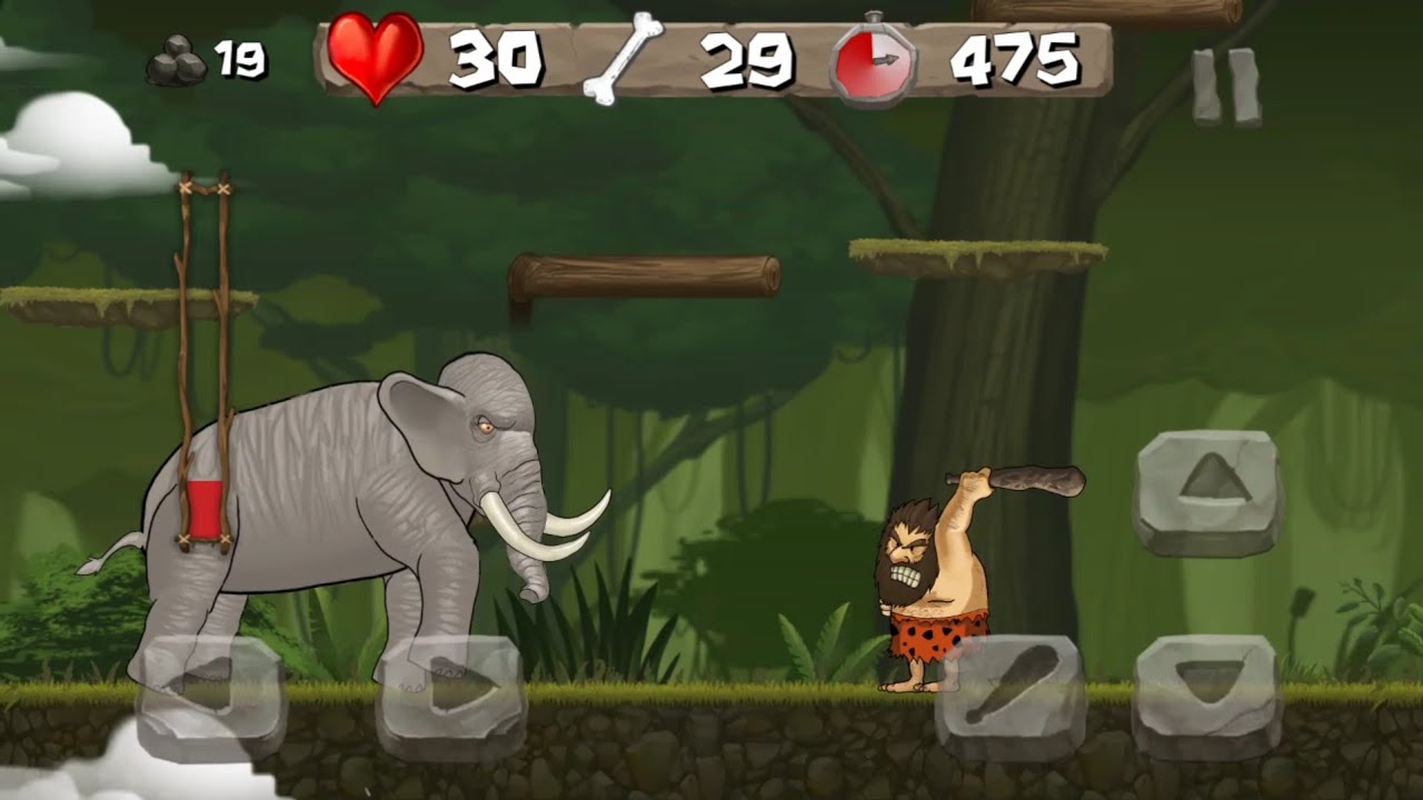 Caveman Chuck Adventure - Gameplay Android - Level 6 Mastodon Boss ...