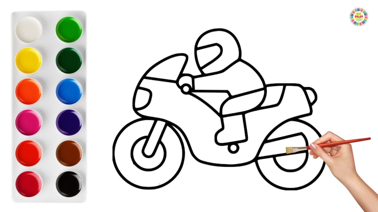 Super Bike Drawing, Painting, Coloring for Kids & Toddlers | How To ...