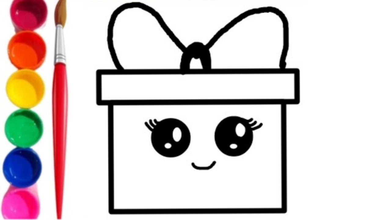 Gift Box Drawing, Coloring and Painting for Kids and Children | - YouTube