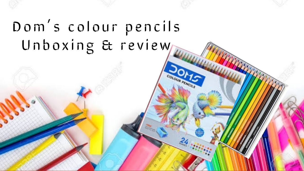 Dom's colour pencils Unboxing & review 🖍️🖍️ #princessmadiha - YouTube