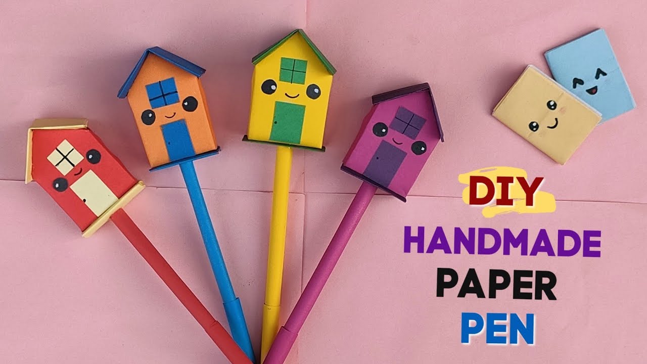 DIY HANDMADE PAPER PEN/Paper Pen Decoration Ideas/How to Make Handmade ...