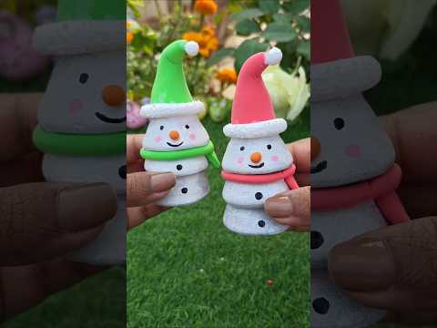 DIY Cute Snowman⛄ from Used Diya #reuse #diy #craft #cutecraft #upcycled #olddiyacraft