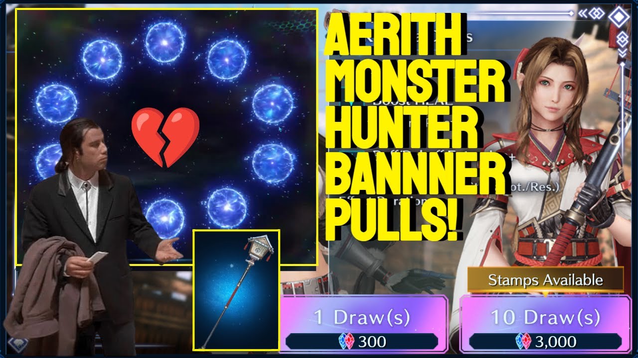 HEARTBREAKING PULLS for Aerith Monster Hunter Banner 😭 - FF7 Ever ...