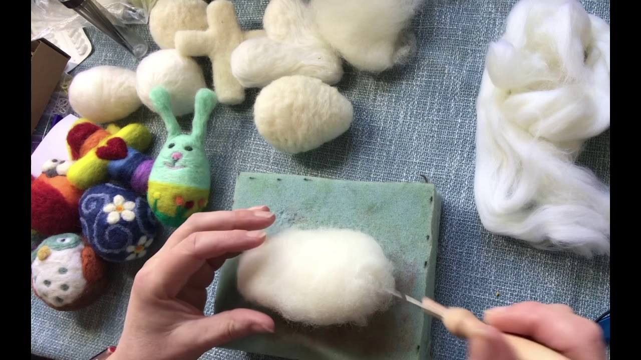 A beginners guide to needle felting. Basic shapes for Easter. - YouTube