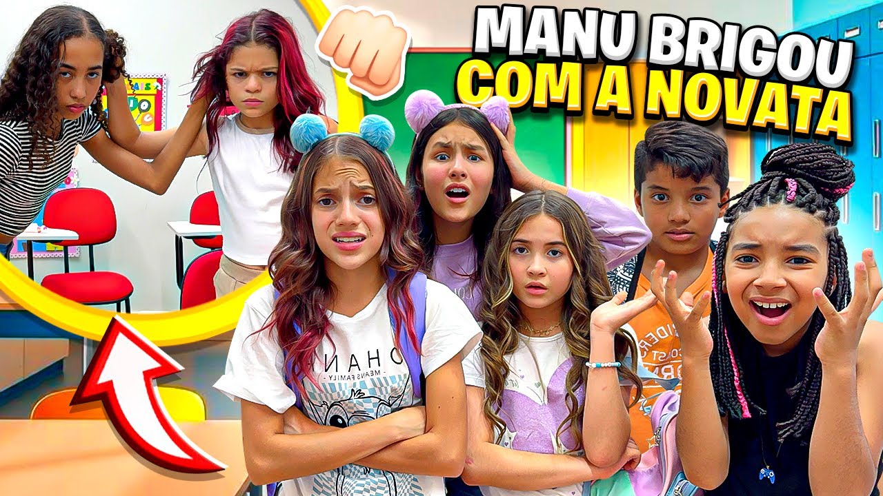 MANU E MENINA ESTRANHA QUE NÃO GOSTA DA JÉSSICA BRIGARAM NA ESCOLA ...