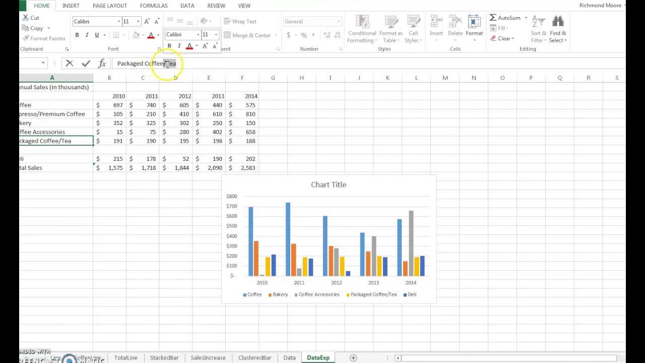 Excel 2013 Add Additional Data Series - YouTube