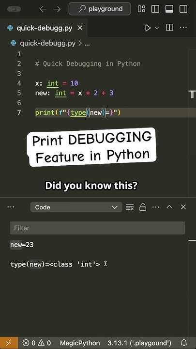 THIS Might Be The BEST Debugging Feature In Python #coding #python #pythonprogramming - YouTube