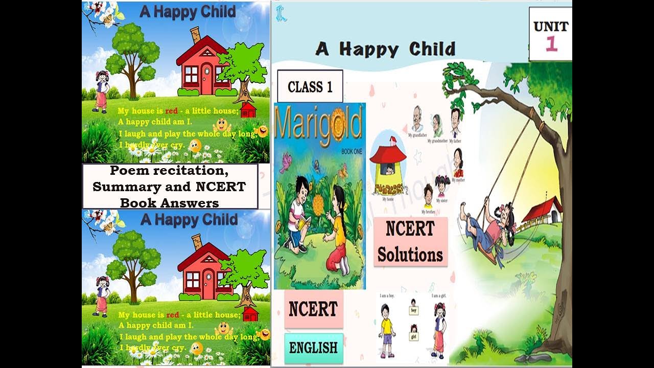 A Happy Child | class 1 | English | Unit- 1 | Marigold | NCERT /CBSE | Happy child poem with ...