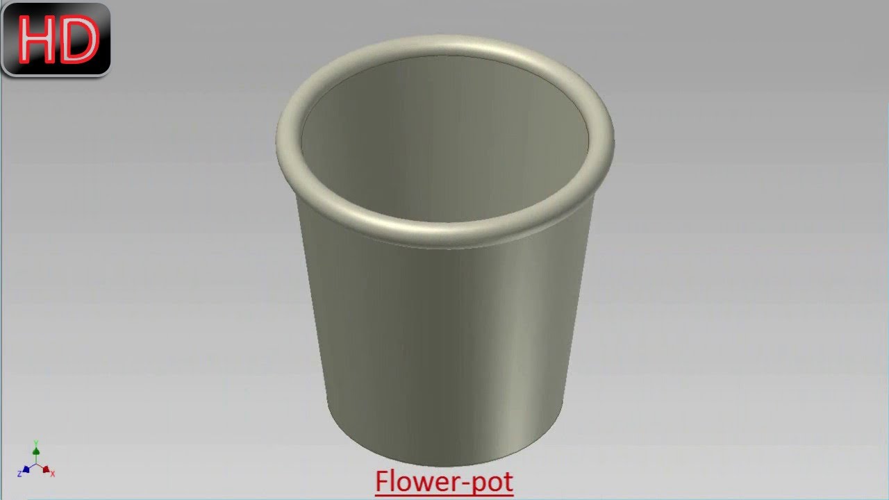 Flower-pot (Video Tutorial) Autodesk Inventor - YouTube