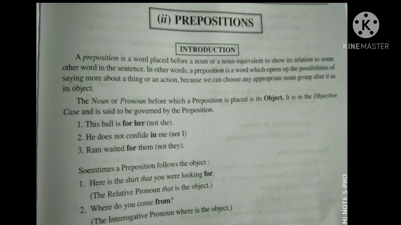 Class 12th: English: Topic-Prepositions:part-1 - YouTube