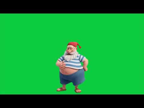The old sailor strikes comical poses  4k green screen VFX