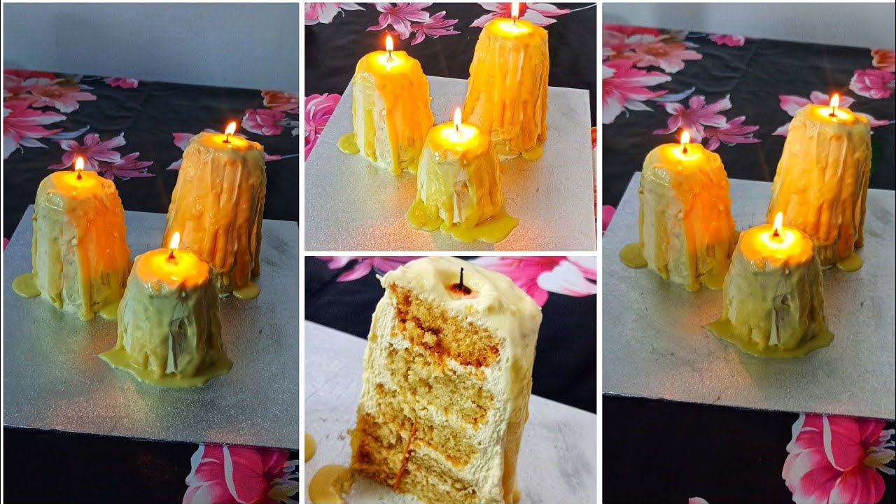 Most Viral Candle Theme Cake Recipe_Melting candle cake_Trending Candle ...