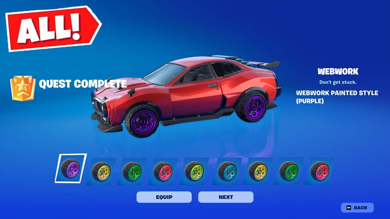 *ALL* Fortnite Speed Run Time Trials | Unlock All Webwork Wheels Styles ...