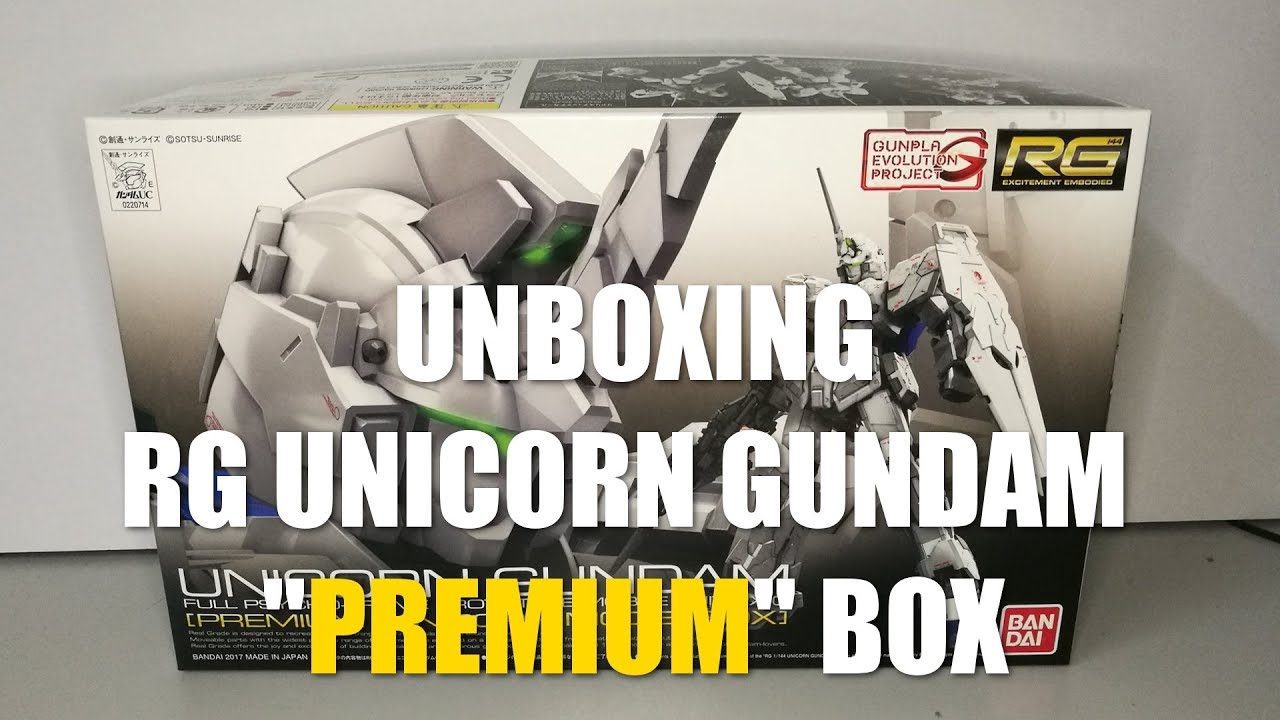 Unboxing: RG Unicorn Gundam Premium Box - YouTube